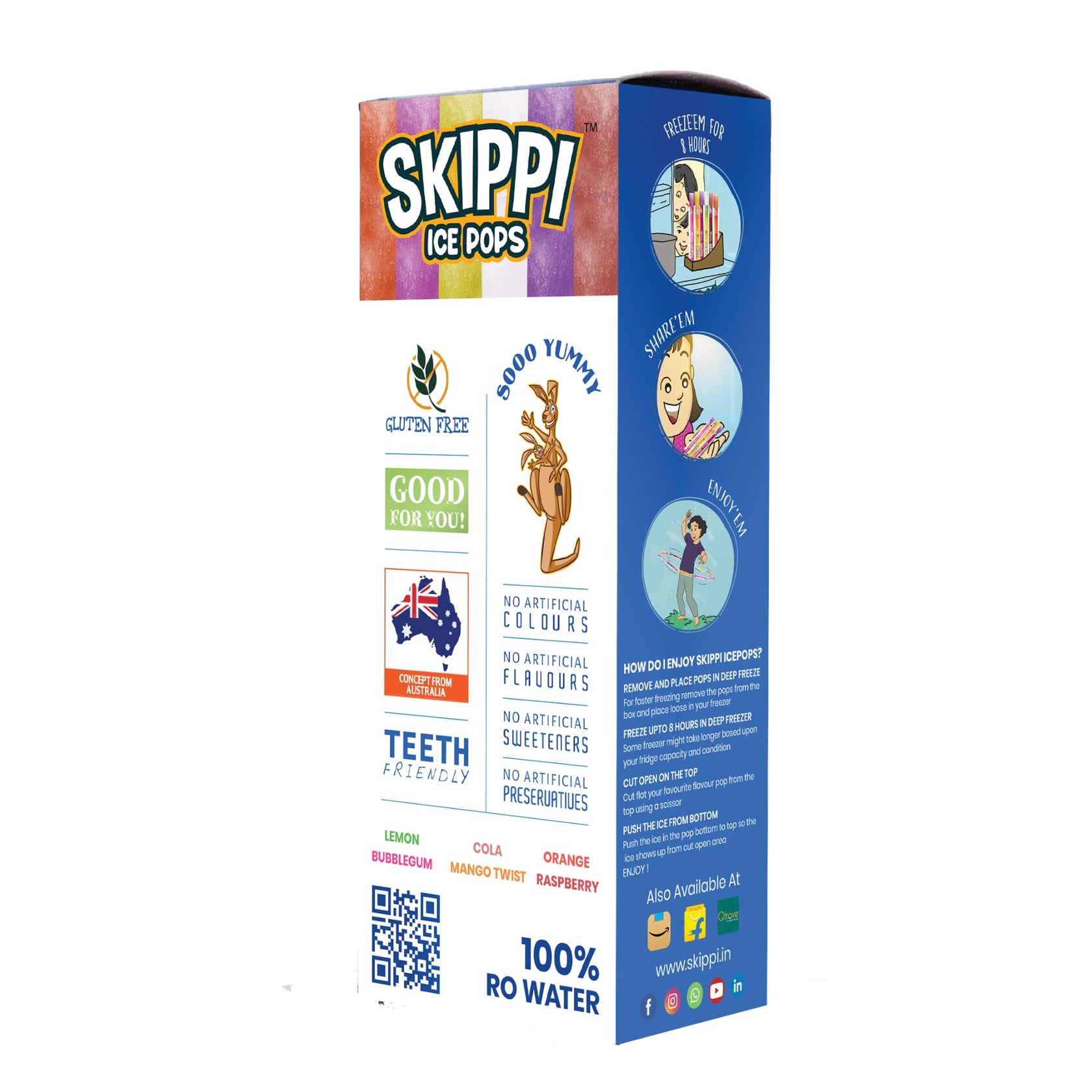 Buy Pack of 12 All Flavor Natural Ice Popsicle - Skippi