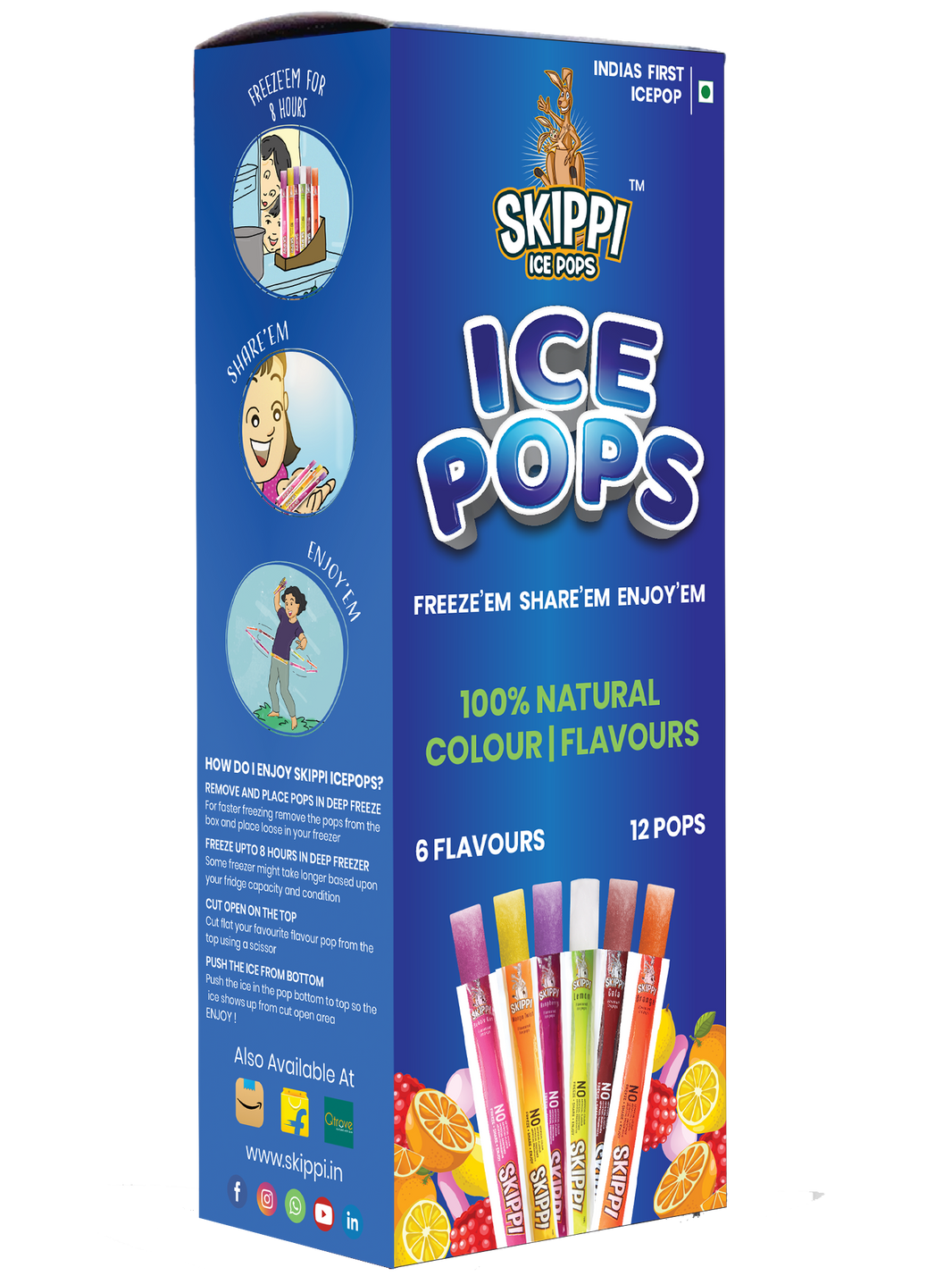 Skippi : Ice Pops, Corn Sticks, Cream Rolls, 100% Natural and Quality.